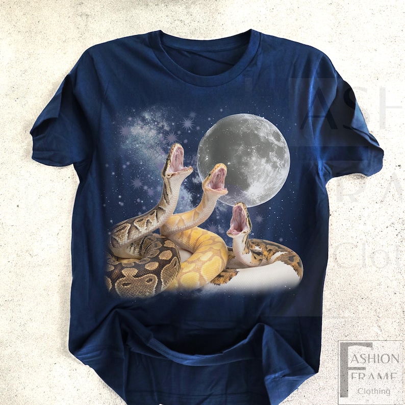 Three Ball Python Graphic T-shirts, Retro Python Moon Shirt, Funny ...