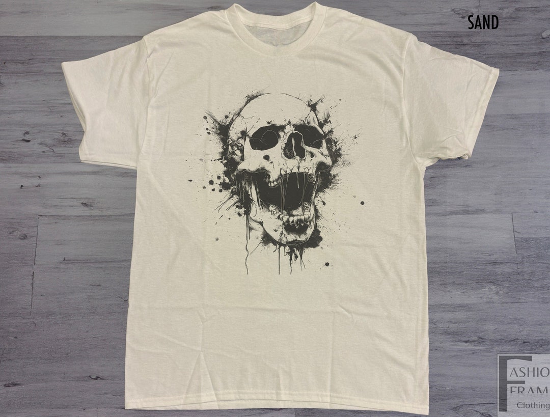 Skull T-shirt Vintage 90s Style Skeleton T-shirt, Retro Skeleton Grunge ...