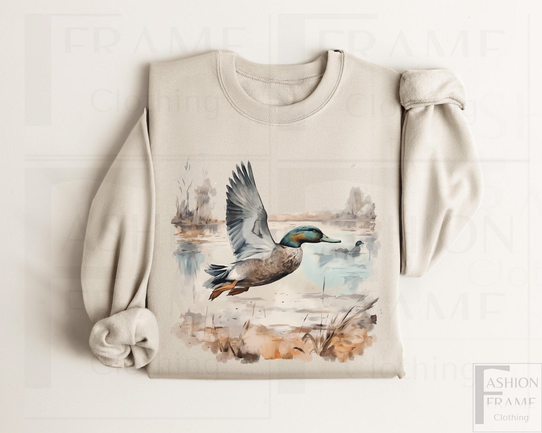 Retro Vintage Mallard Duck Winter Sweatshirt Nineties 90s Forest Duck ...