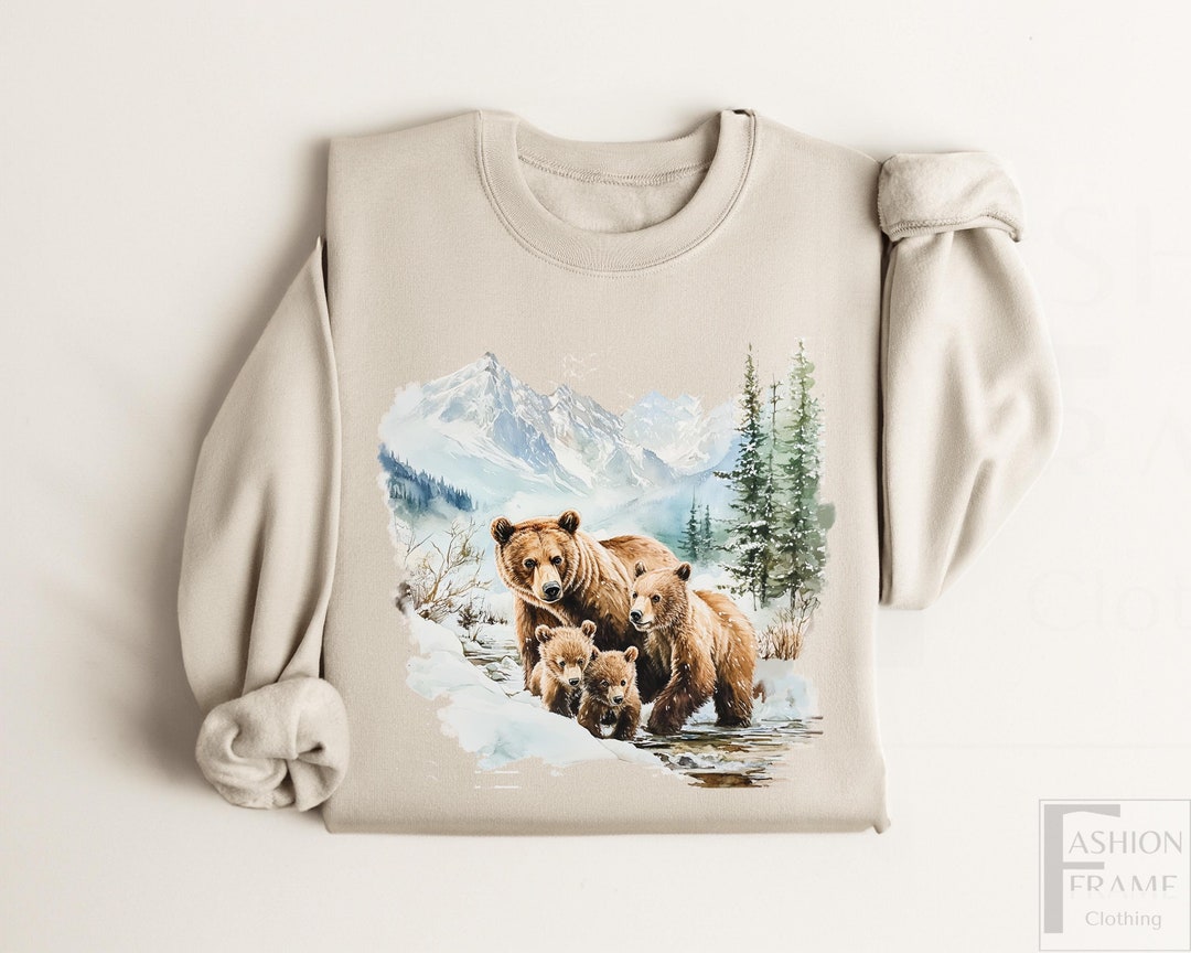 Vintage Retro Grizzly Mama Bear Cubs, Wilderness Sweatshirt 90s Y2K ...