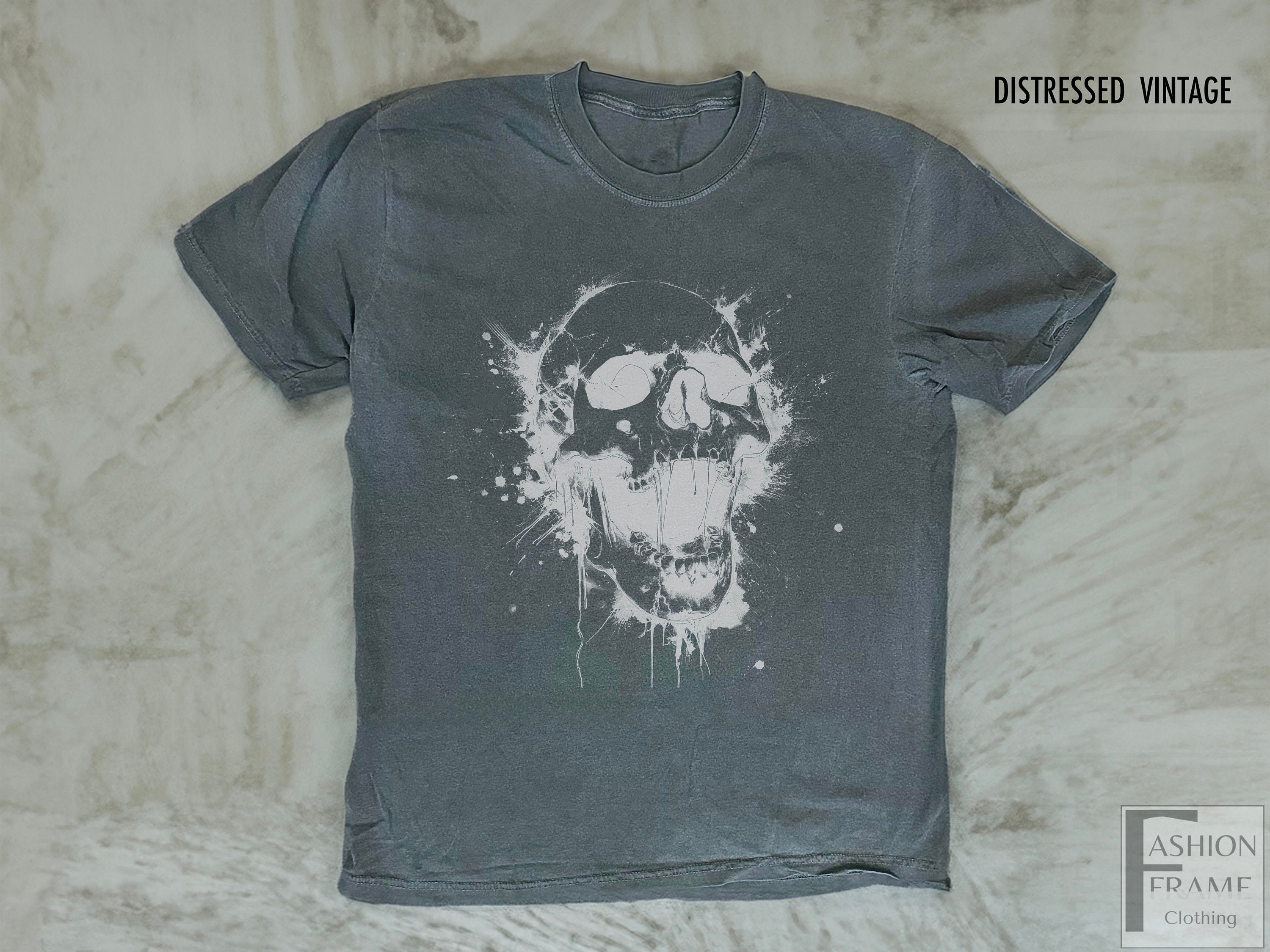 Skull T-shirt Vintage 90s Style Skeleton T-shirt, Retro Skeleton Grunge ...