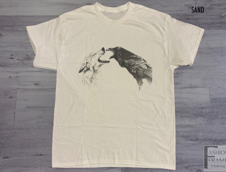 Howling Wolves Vintage 90s Graphic Shirt, Wild Raven Wolf Shirt ...