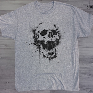 Skull T-shirt Vintage 90s Style Skeleton T-shirt, Retro Skeleton Grunge ...