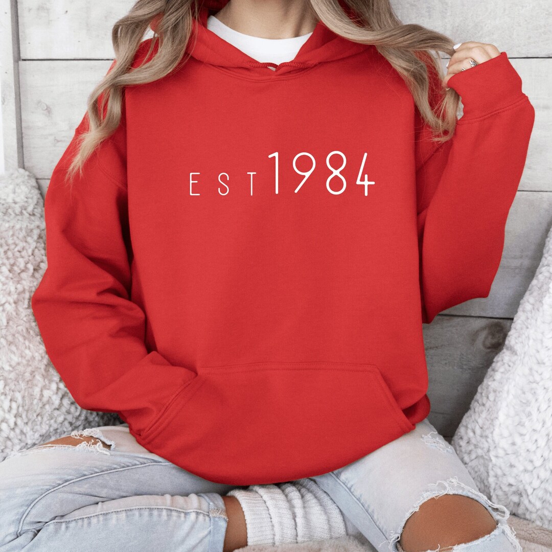 Est 1984 Hoodie, 1984 Birthday Hoodie, Women's 40th Birthday Hoodie ...