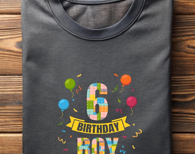 6 Birthday Boy 6th Years Old Sixth Six Master Builder Building Blocks ...