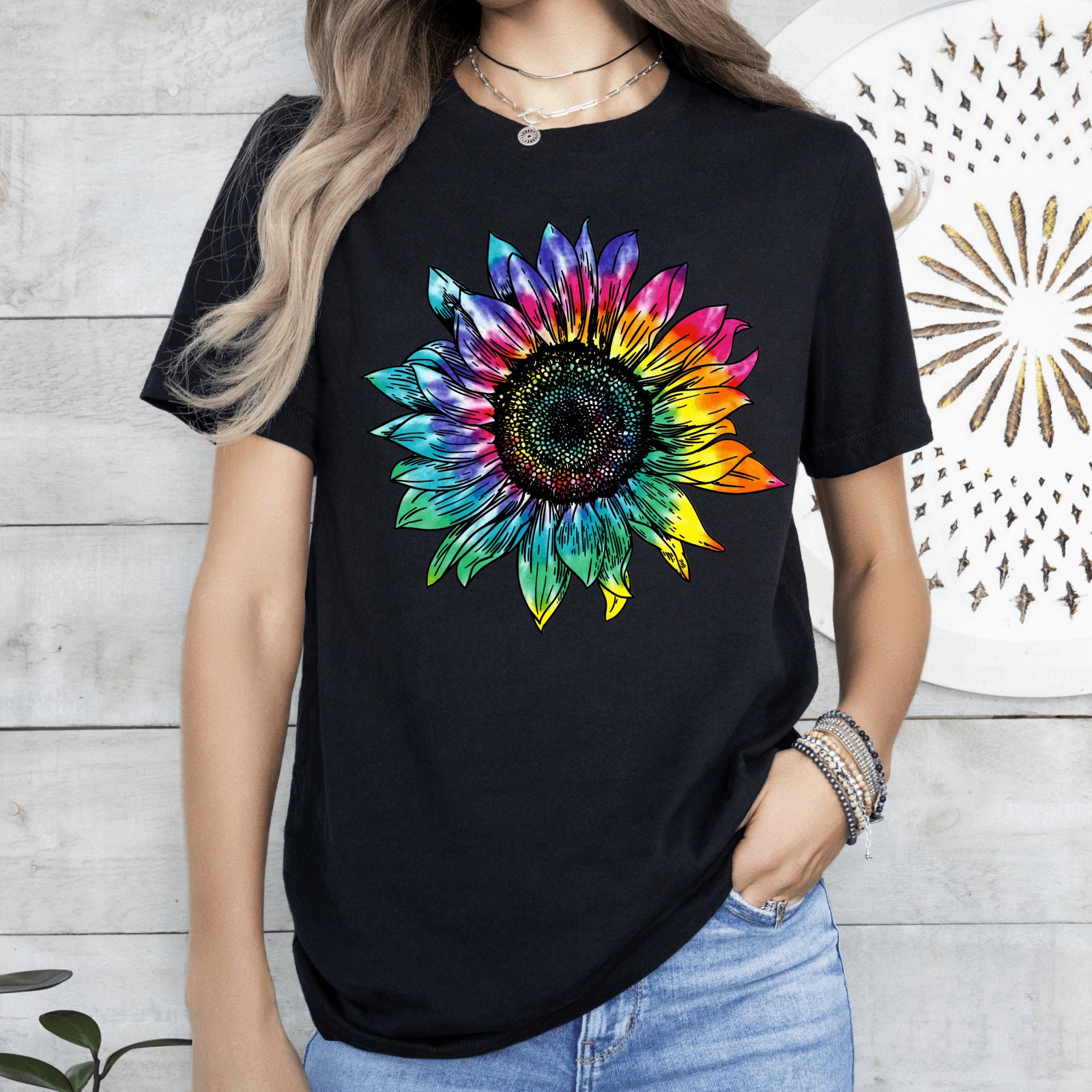 Sunflower T-shirt, Sunflower Mom T-shirt, Purple Tie Dye Sunflower ...