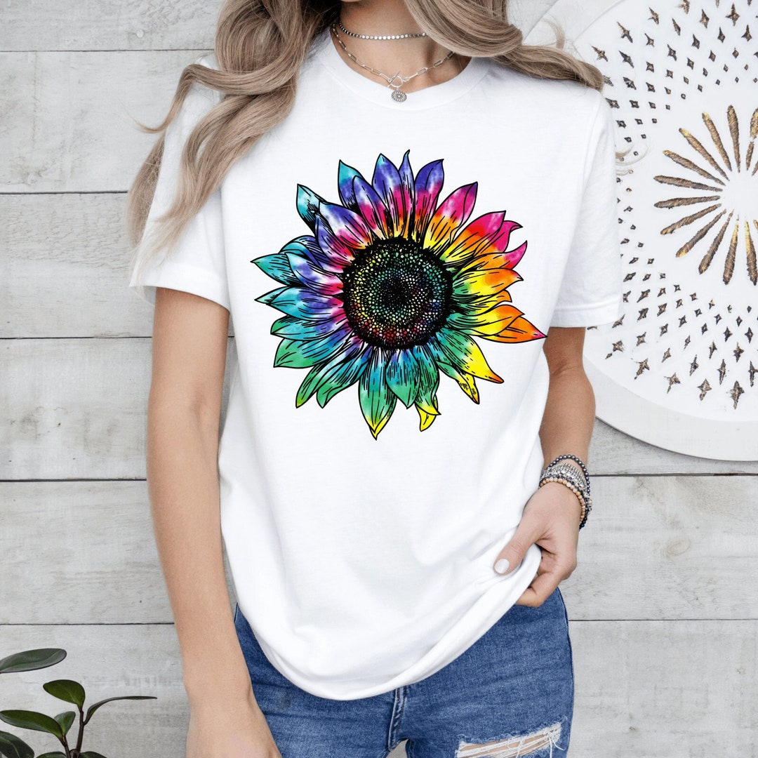 Sunflower T-shirt, Sunflower Mom T-shirt, Purple Tie Dye Sunflower ...