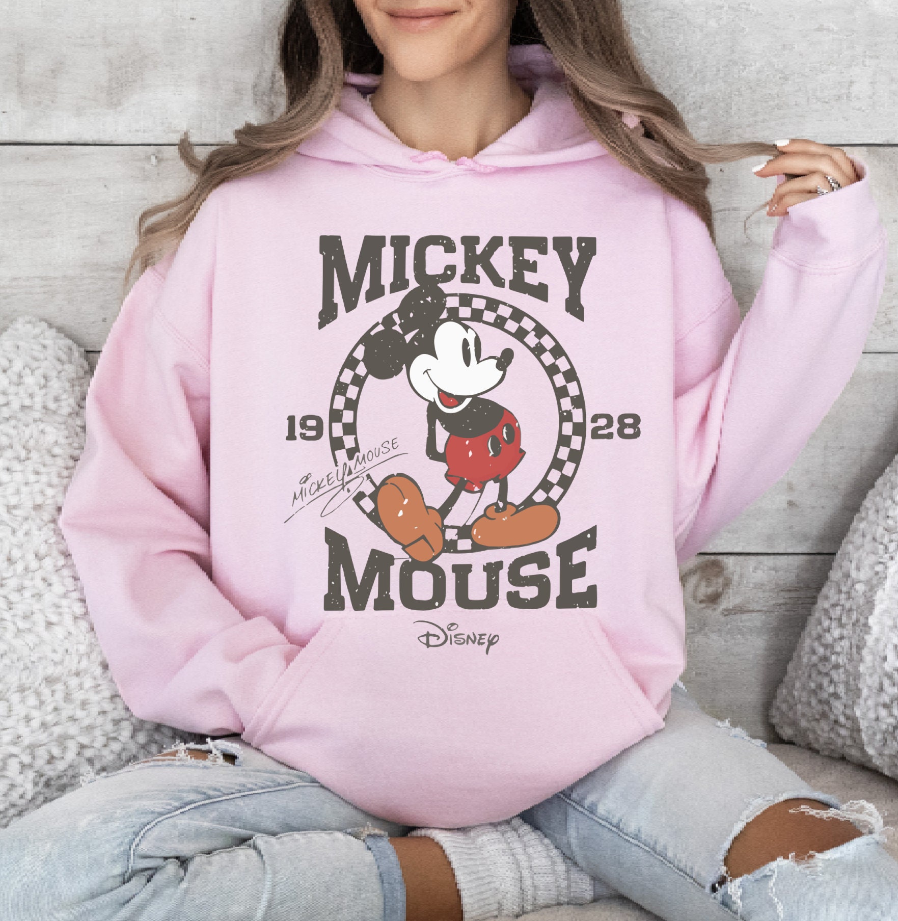 Retro Mickey Mouse Hoodie, Classic Mickey Mouse Hoodie, Disney Vacation ...