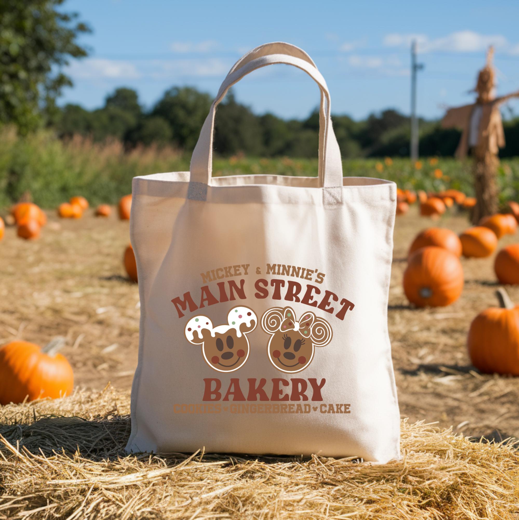 Mickey Minnie Main Street Bakery Tote Bag, Christmas Gingerbread Tote ...