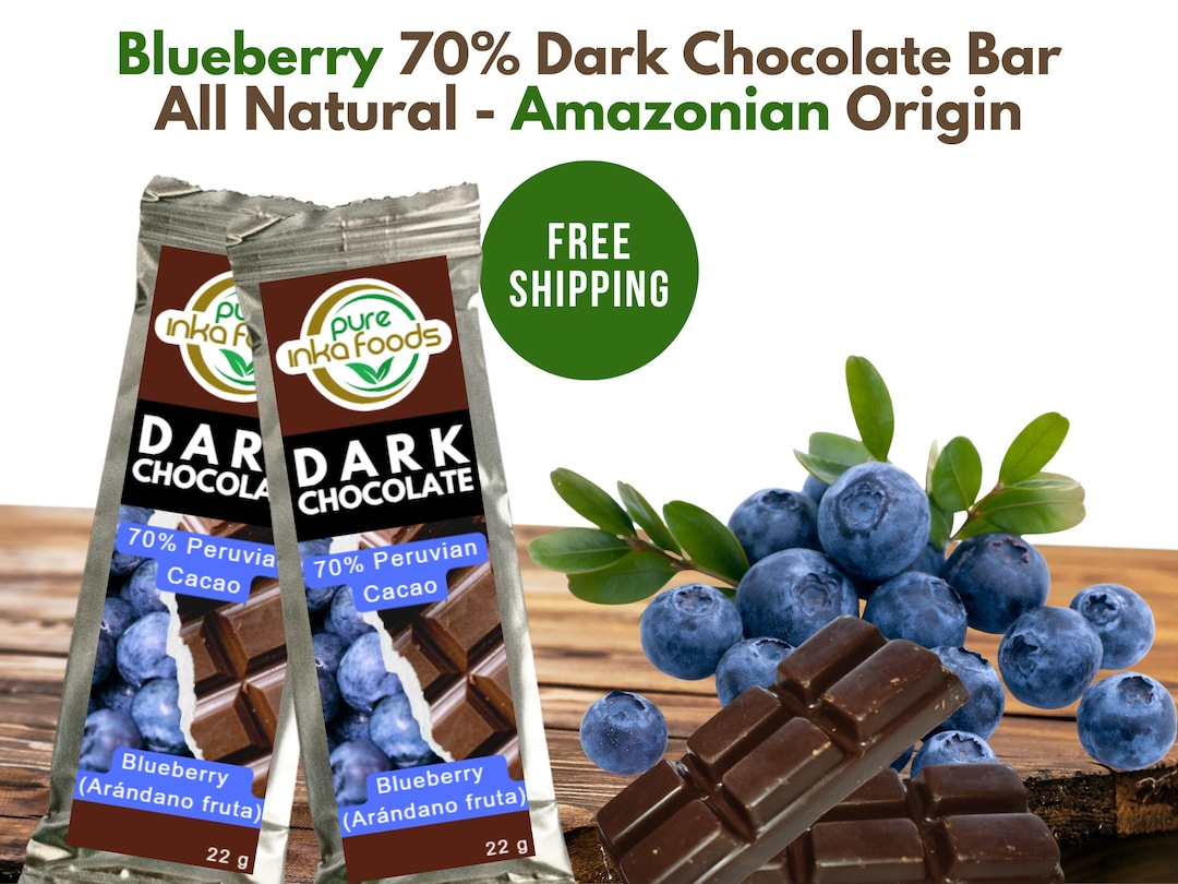 Blueberry Dark Chocolate Bars 70% Cacao Amazonianallnatural Blueberry ...