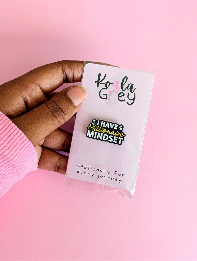 ENAMEL PIN - Motivational Quote Success Mindset Accessory Wealth Goals ...