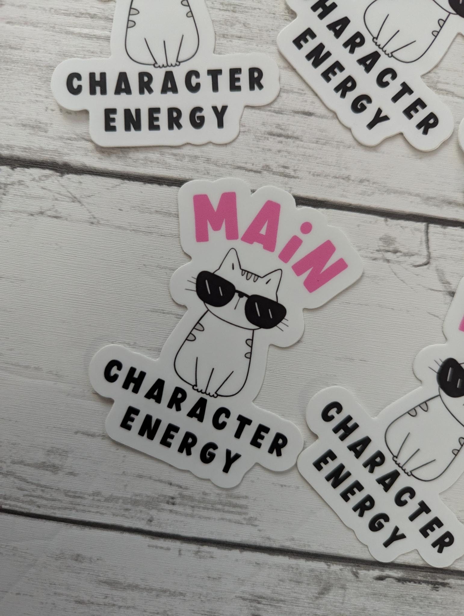 VINYL STICKER main Character Energy Waterproof Sticker Confidence Self ...