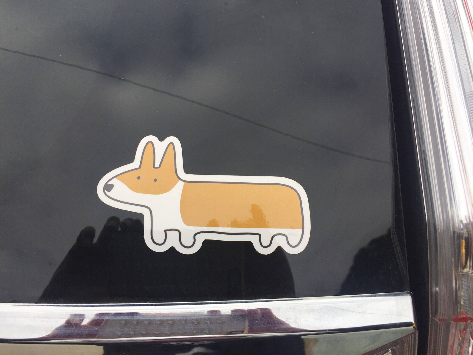 Corgi Car Window Decal Sticker Red and White | Etsy