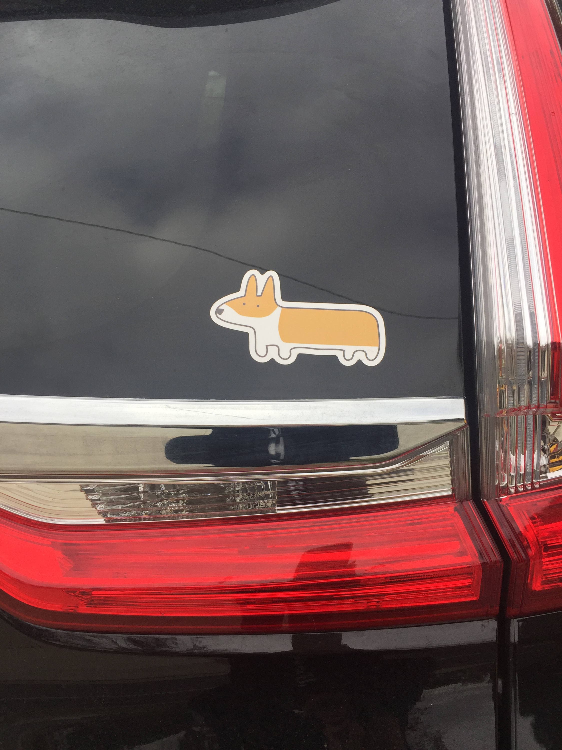 Corgi Car Window Decal Sticker Red and White | Etsy