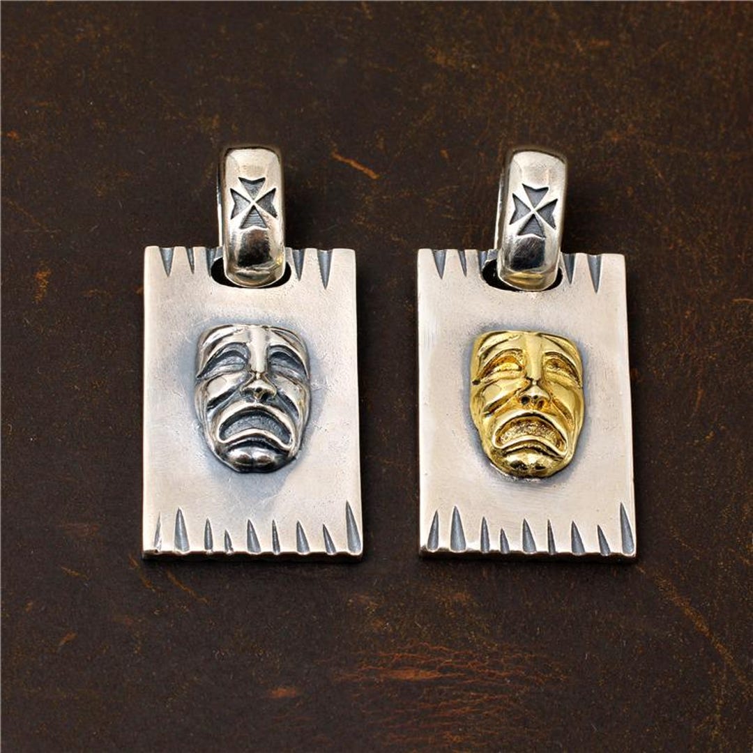 Gold Crying Face 925 Sterling Silver Biker Punk Rock Gothic Hand ...
