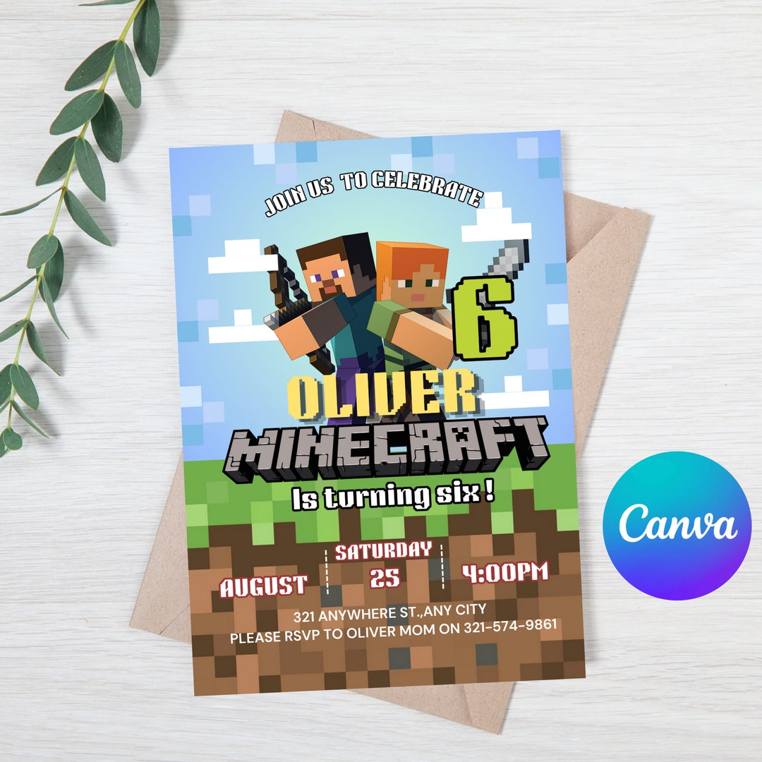 Invitación De Cumpleaños de Minecraft ,Invitación De Cumpleaños Para ...