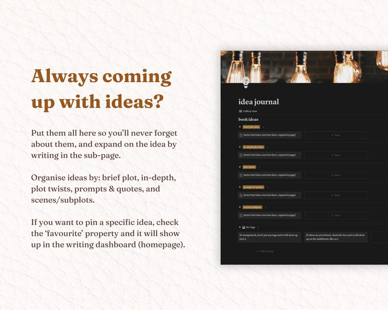 Dark Academia Writing Dashboard | Aesthetic Digital Hub Template for ...