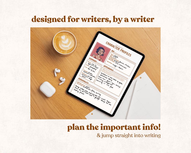 Character Development Template: Book Character Profile Digital ...