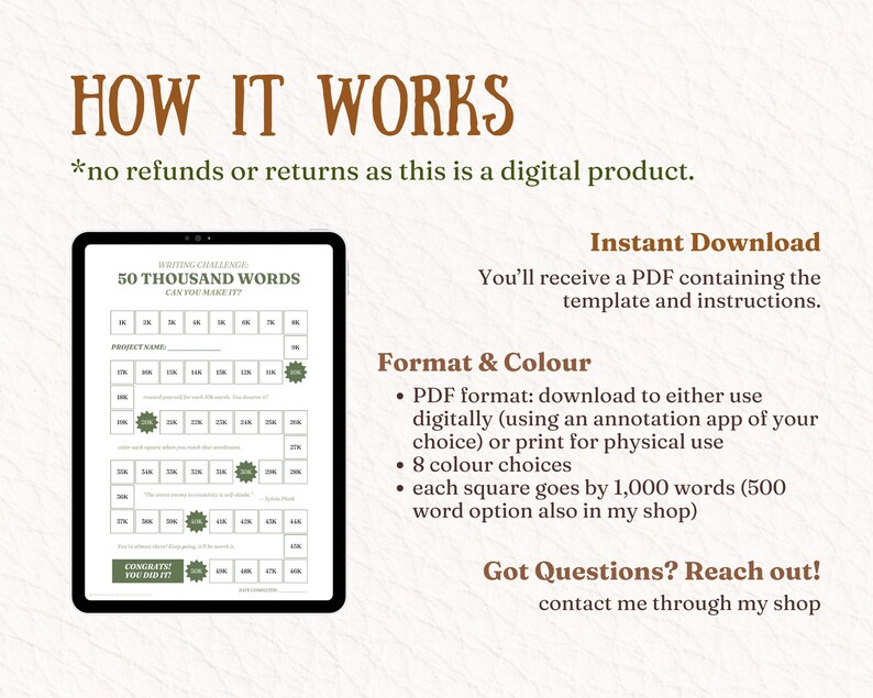 50K Word Count Tracker | Track Your Progress With This 50,000 Word ...