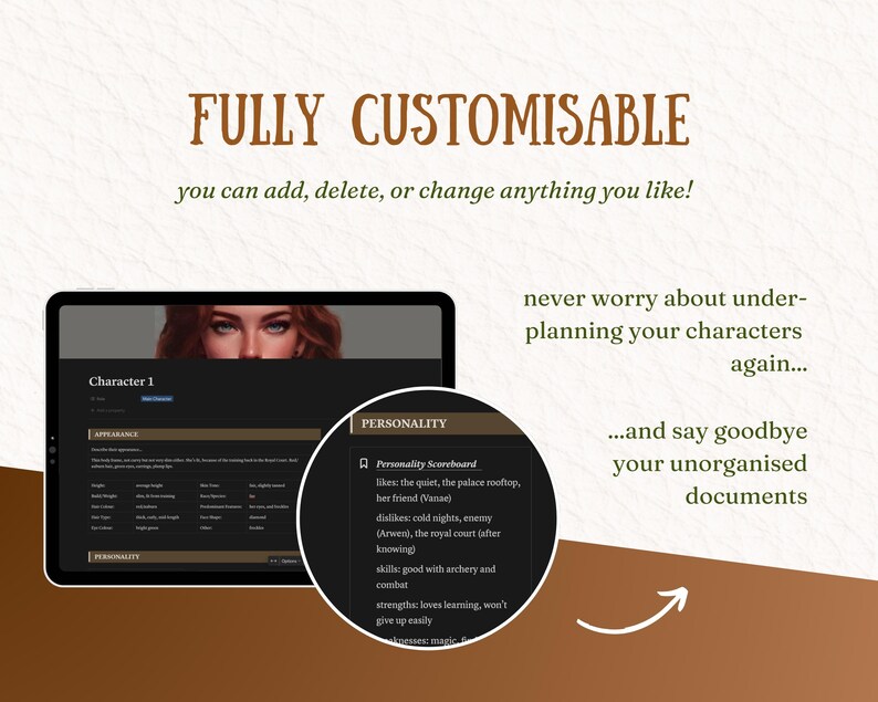 Notion Character Vault | Plan Your Characters With This Aesthetic ...