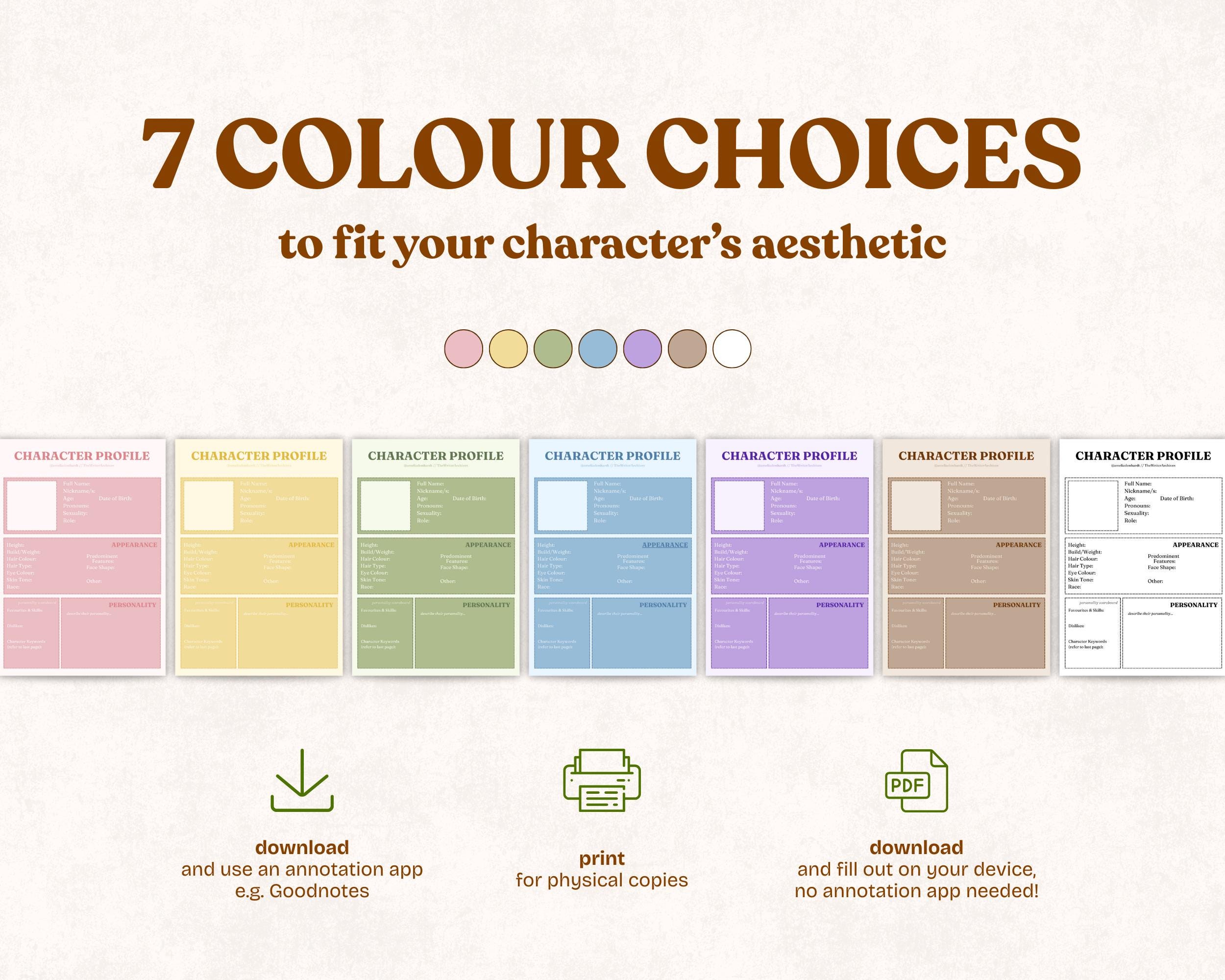 Character Profile Template: Plan & Develop Your Book Characters ...
