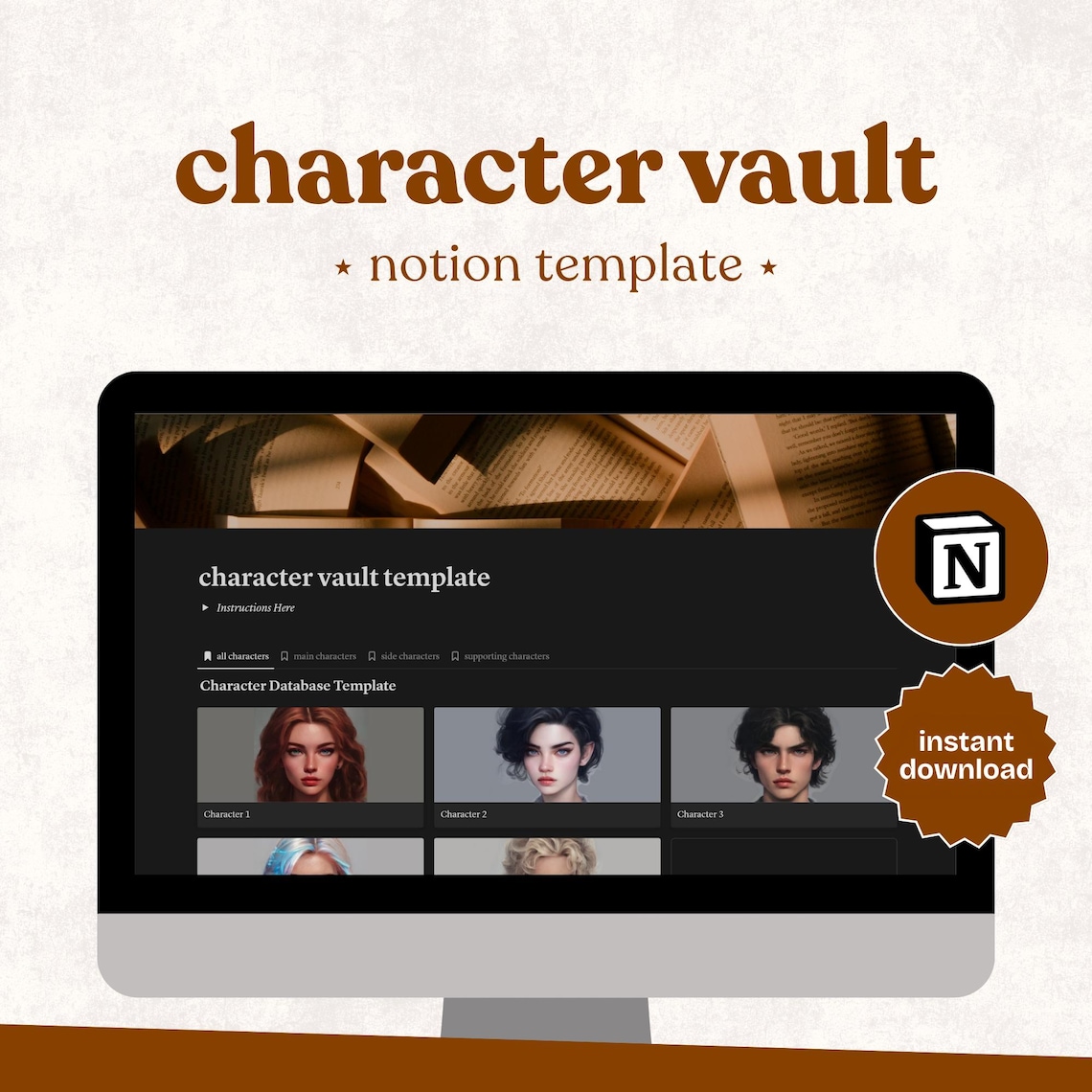 Notion Character Template: Digital Writing Planner to Develop ...