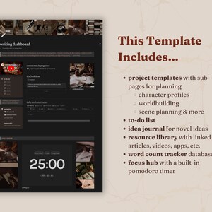 Dark Academia Writing Dashboard Aesthetic Digital Hub Template for ...