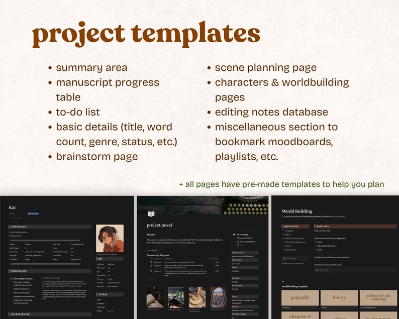 Dark Academia Writing Dashboard | Aesthetic Digital Hub Template for ...
