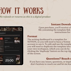 Dark Academia Writing Dashboard Aesthetic Digital Hub Template for ...