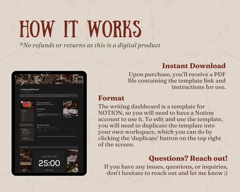 Dark Academia Writing Dashboard Aesthetic Digital Hub Template for Authors to Organize Novel ...