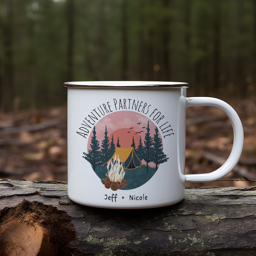 Adventure Camping Mug, Personalized Engagement Wedding Mug, Hiking Mug ...