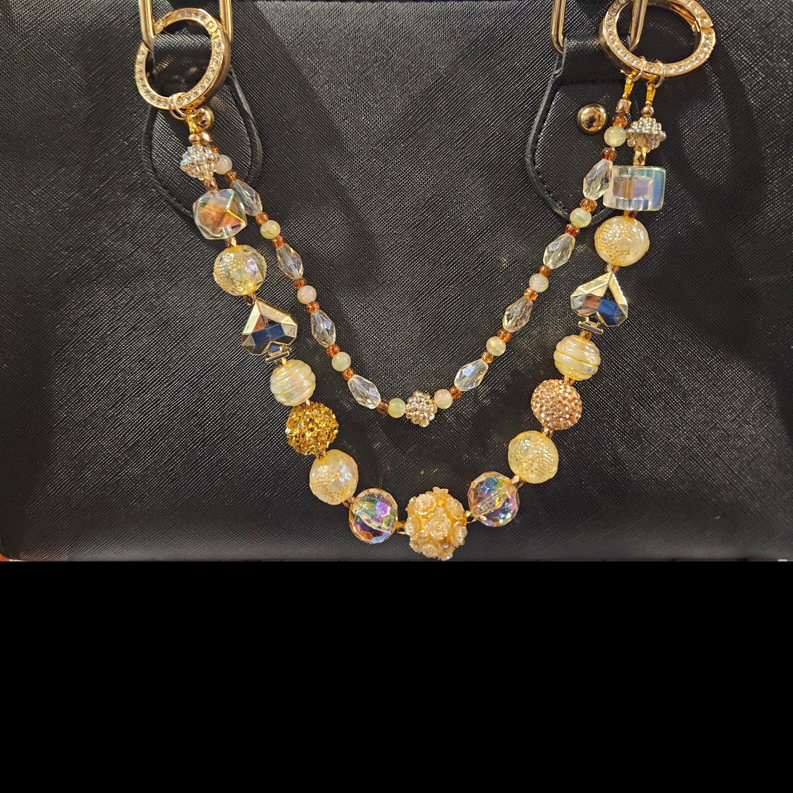 Handmade Sparkle Bead Chain: Purse, Backpack, Phone Charm With Free ...