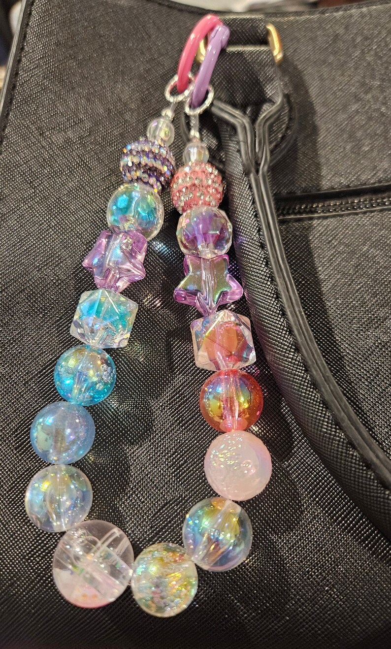 Handmade Sparkle Bead Chain: Purse, Backpack, Phone Charm With Free ...