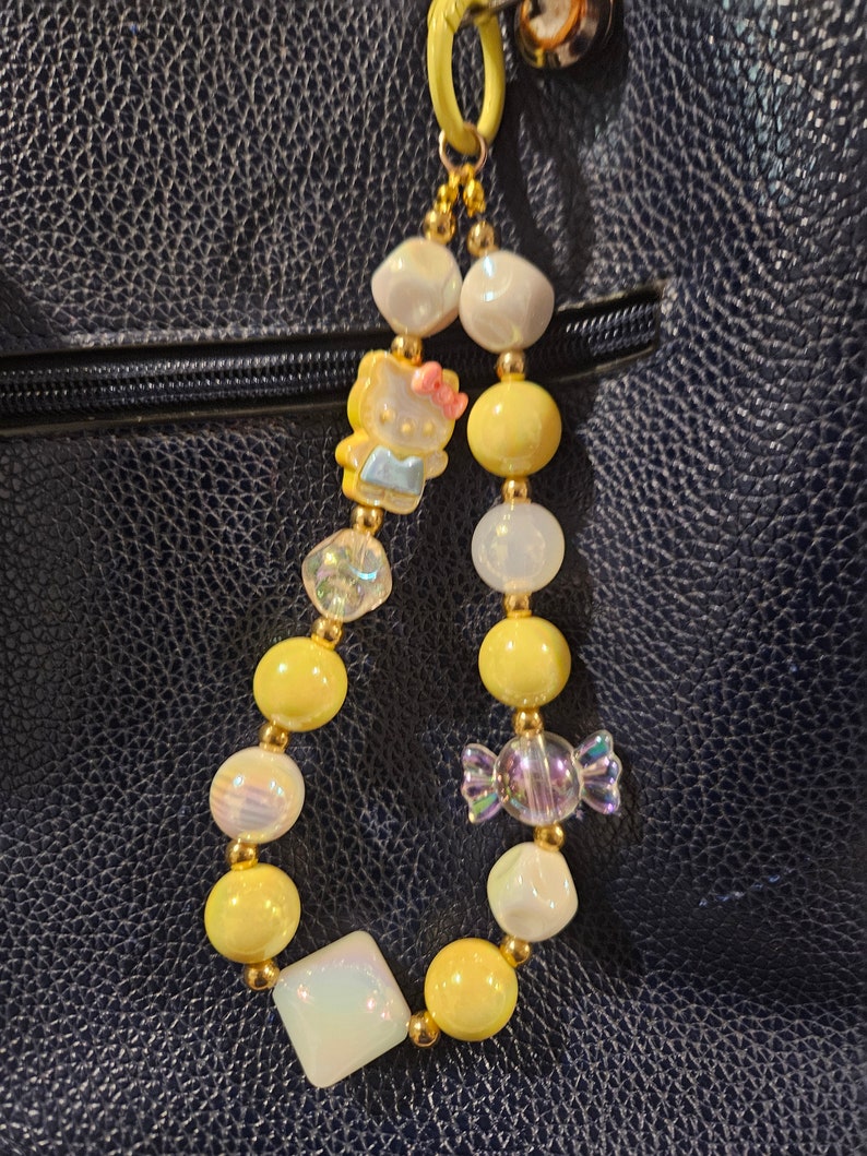 Handmade Sparkle Bead Chain: Purse, Backpack, Phone Charm With Free ...