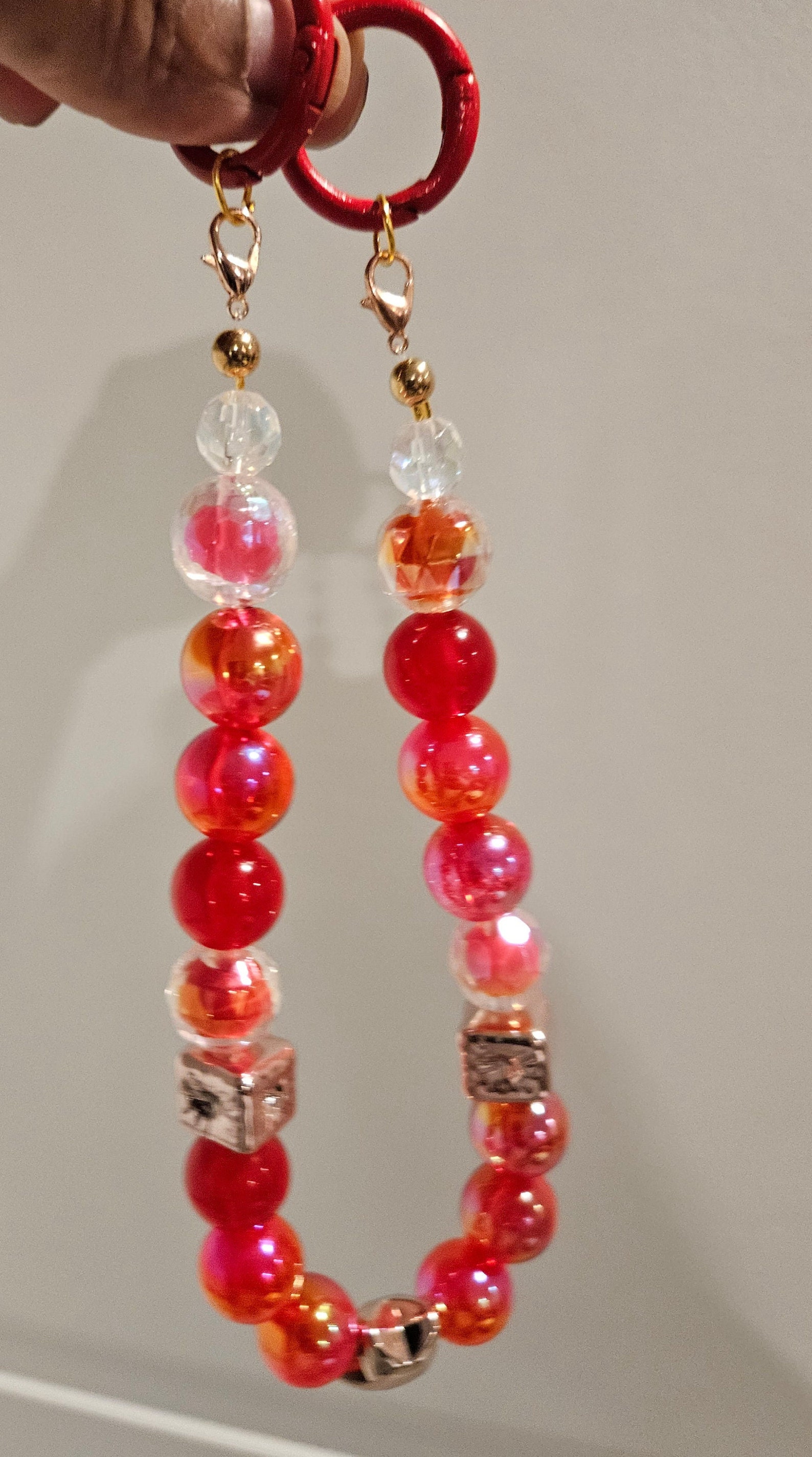 Handmade Sparkle Bead Chain: Purse, Backpack, Phone Charm With Free ...