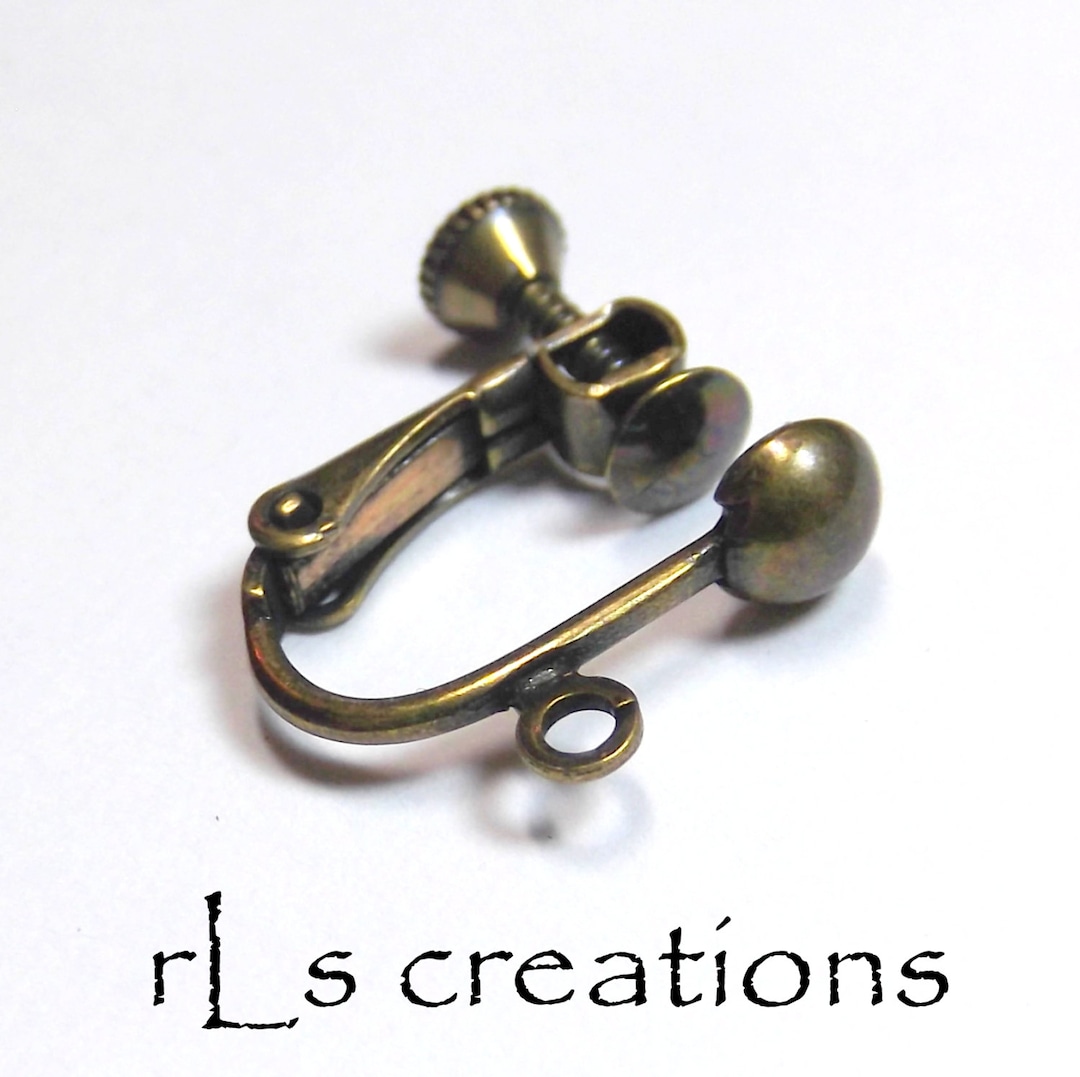 Screwback Clip-on Earring Components - Antiqued Gold Plated Brass - Etsy