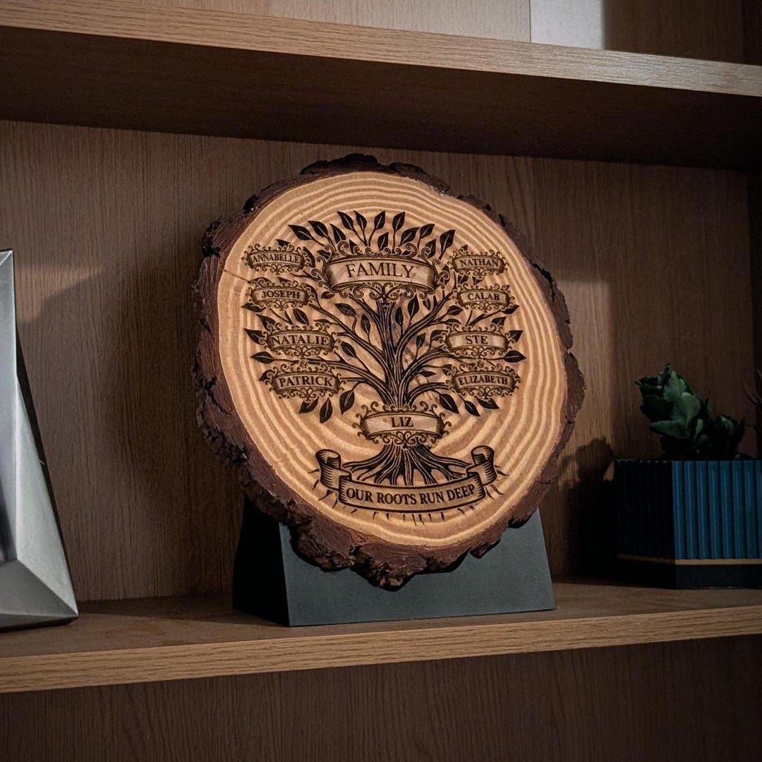 Family Tree Wooden Slice Home Decoration Gift - Etsy UK