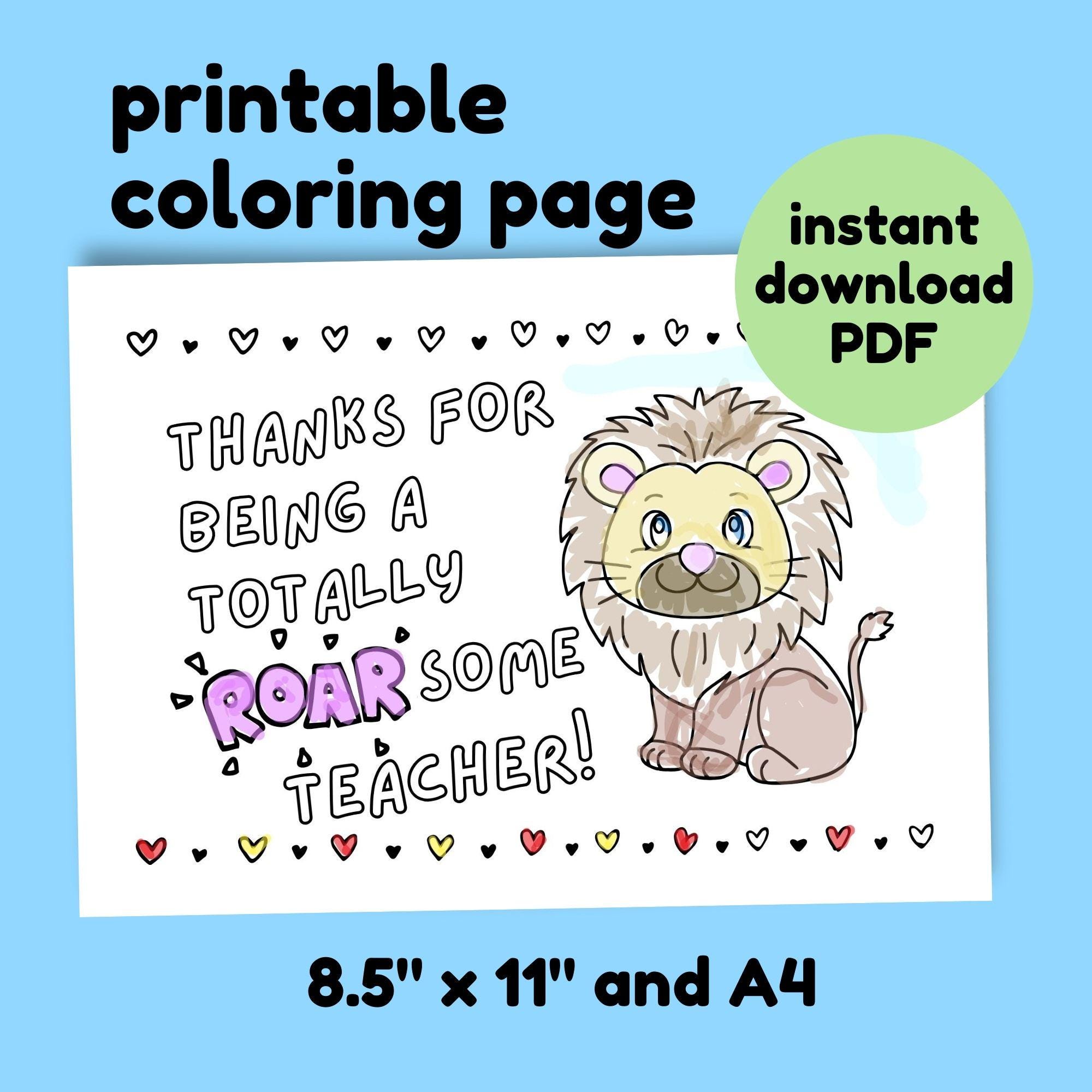 Back to School Coloring Page Printable, Preschool Teacher Appreciation ...