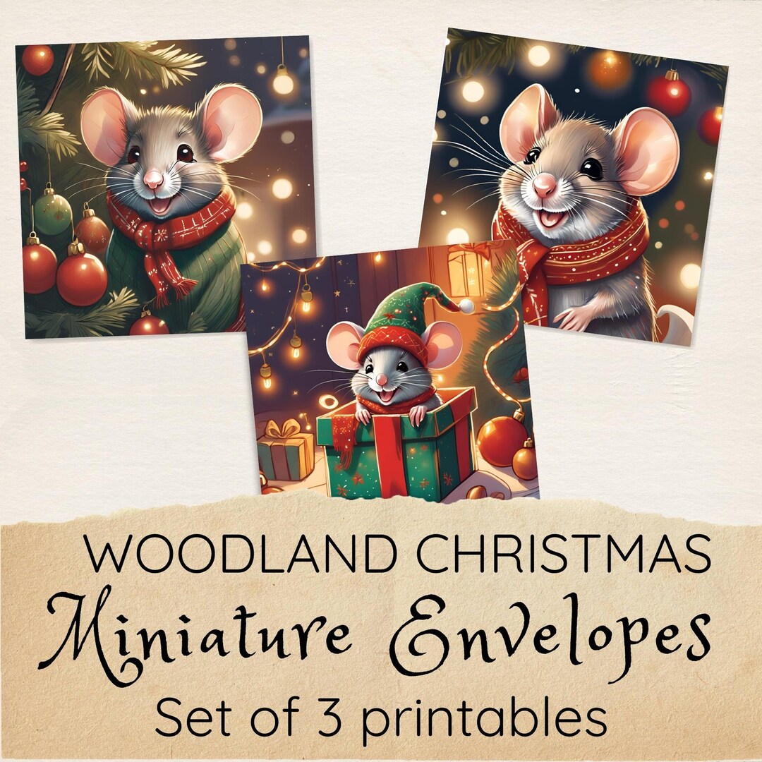 Christmas Printable Mini Envelopes, Tiny Envelope Xmas Holiday Decor ...
