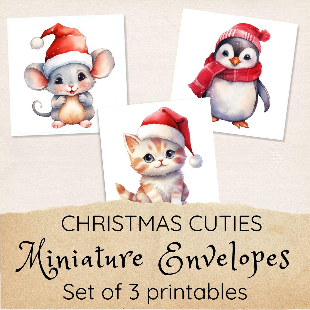 Christmas Mini Envelope Printables, Printable Miniature Envelopes Santa ...