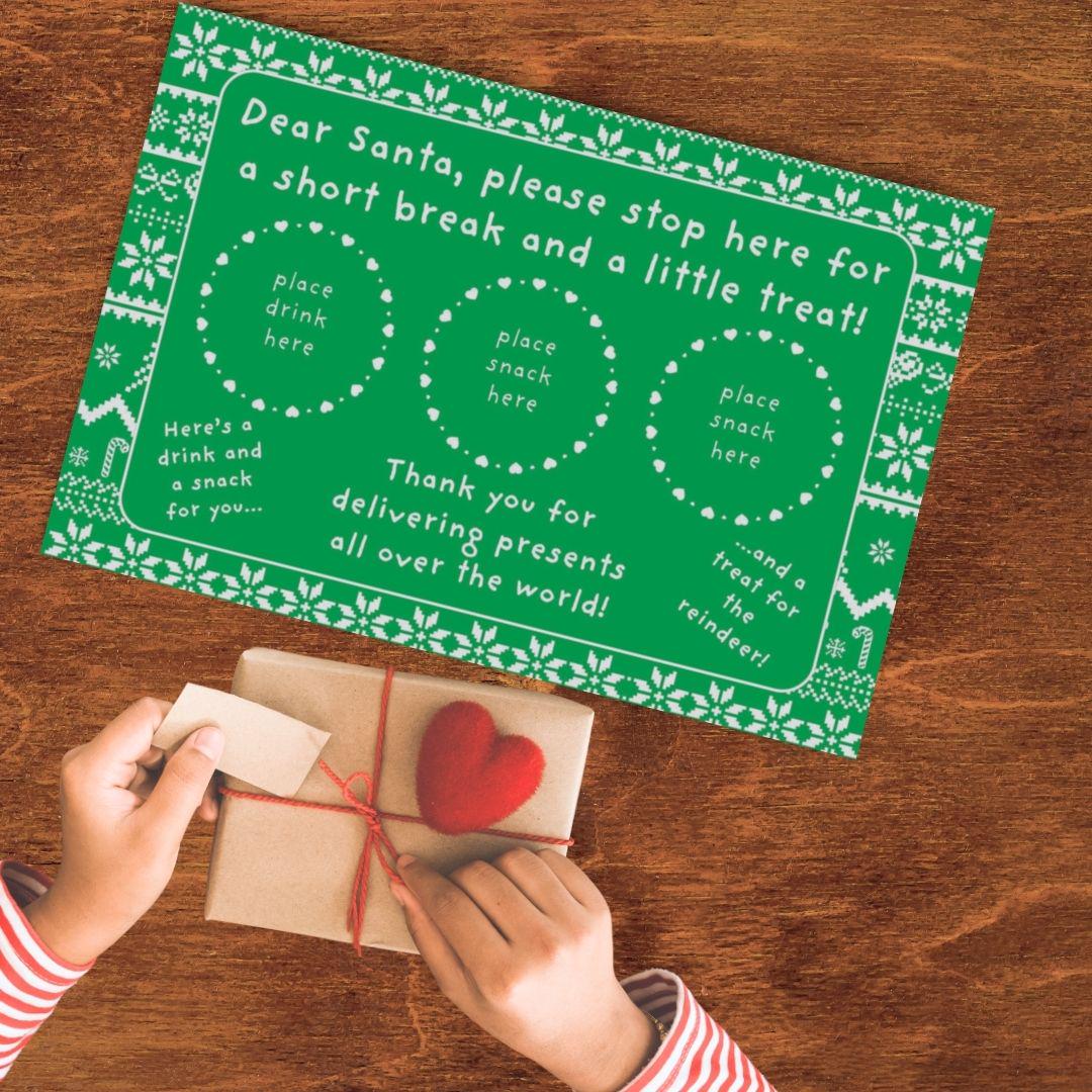 Printable Santa Cookie Tray, Milk and Cookies Placemat, Digital ...