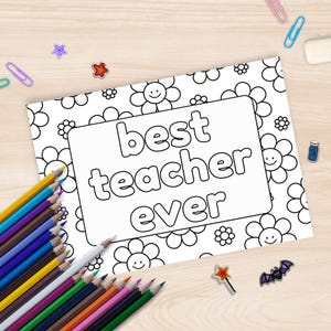 Best Teacher Appreciation Gift Printable, Kids Coloring Page, Colouring ...