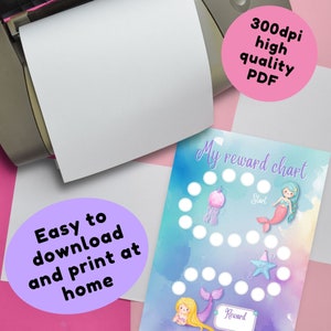 Reward Chart, Toddler Reward Chart Printable, Diy Sticker Chart, Kids ...