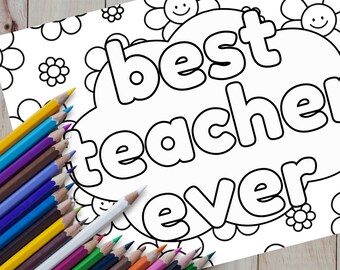 Best Teacher Appreciation Gift Printable, Kids Coloring Page, Colouring ...