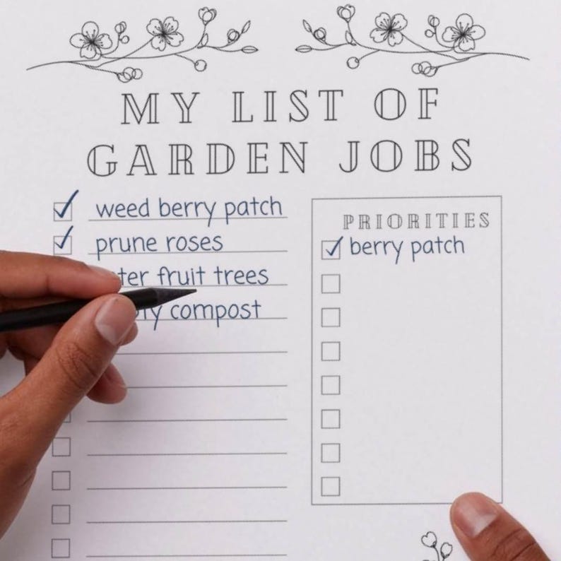 Printable Gardening Checklist, Printable to Do List for Gardeners ...