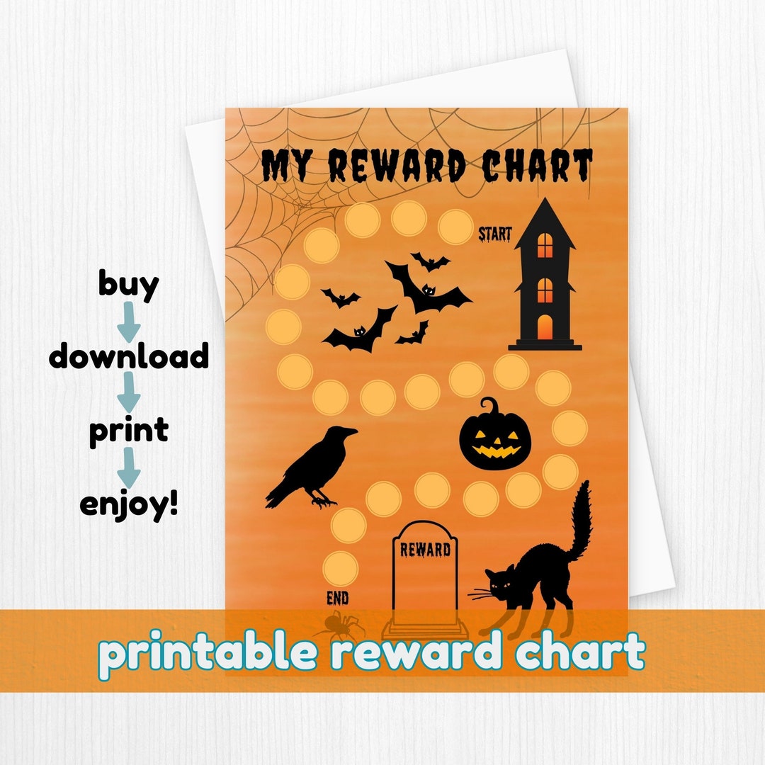 Halloween Reward Chart, Reward Chart Kids, Toddler Potty Rewards Chart ...