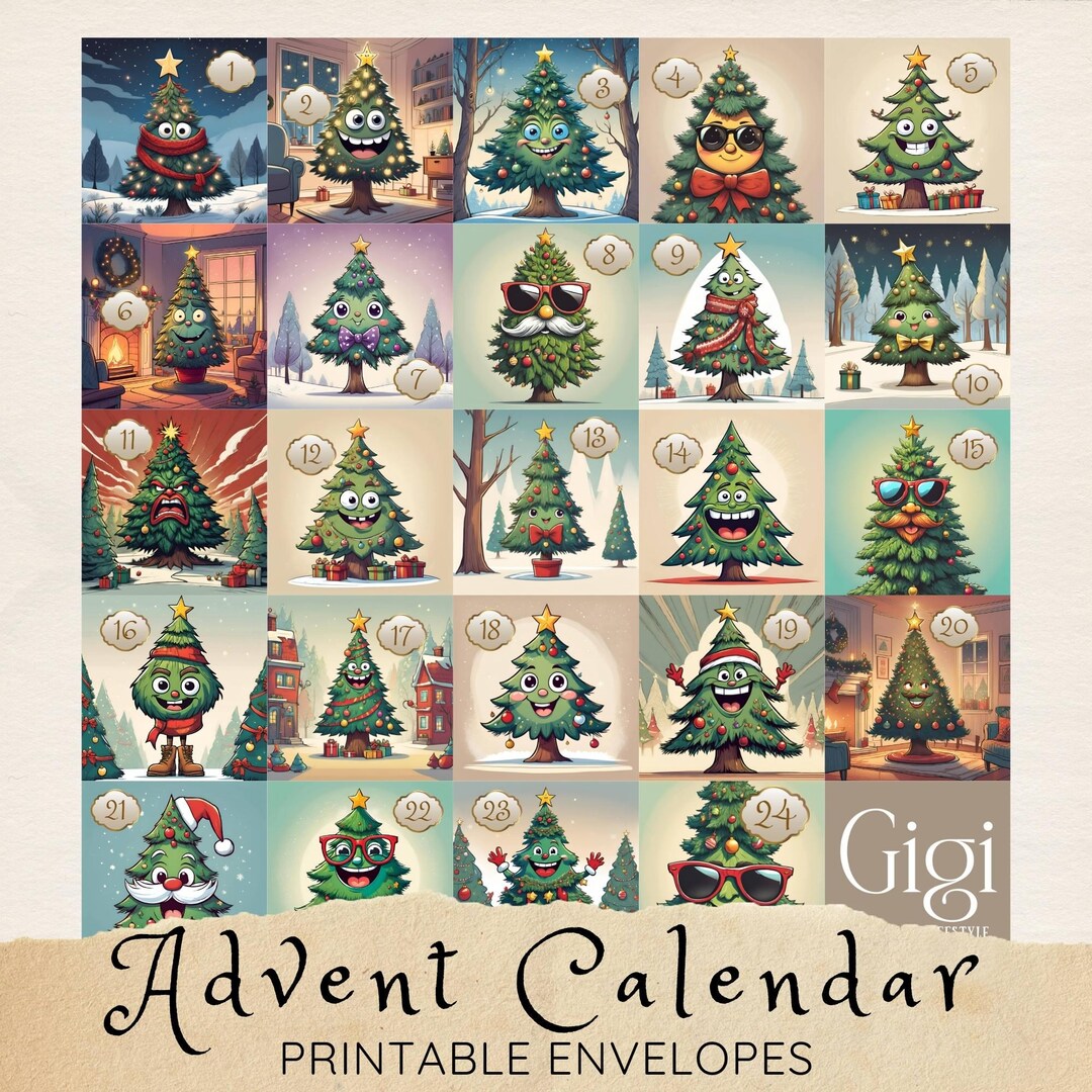 Christmas Advent Calendar Envelopes, DIY Christmas Countdown Mini ...