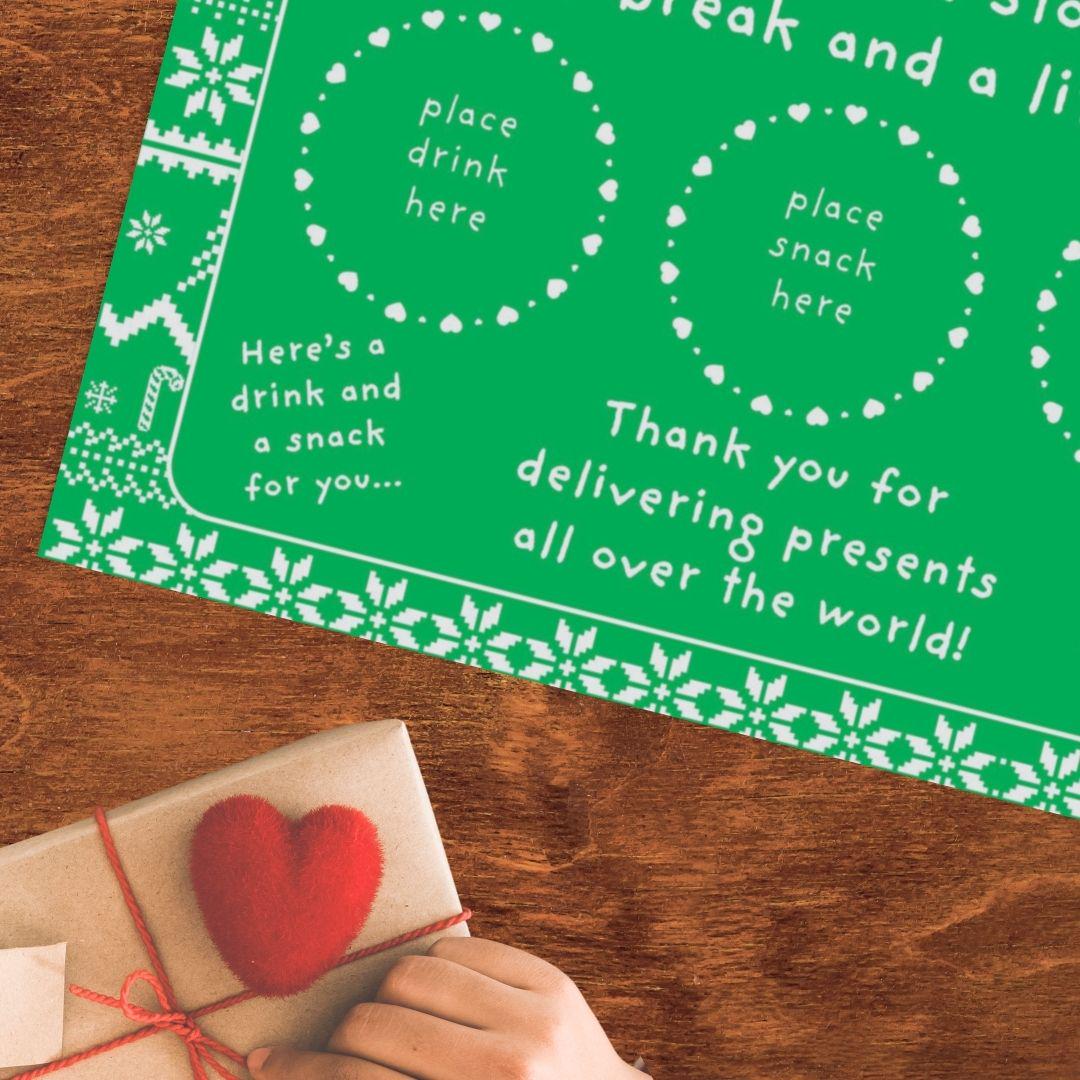 Printable Santa Cookie Tray, Milk and Cookies Placemat, Digital ...