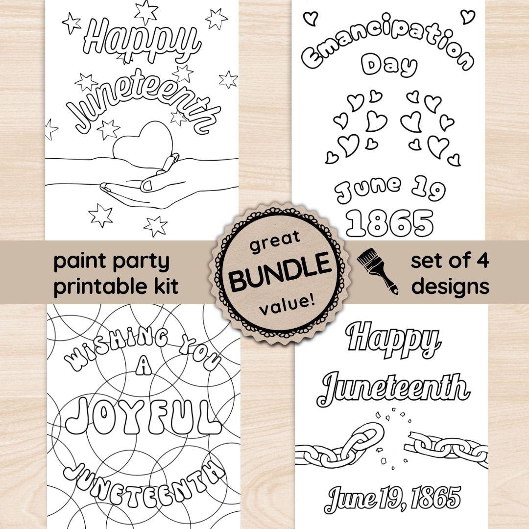 Happy Juneteenth Painting Kit BUNDLE, Adults Sip and Paint Toolkit ...