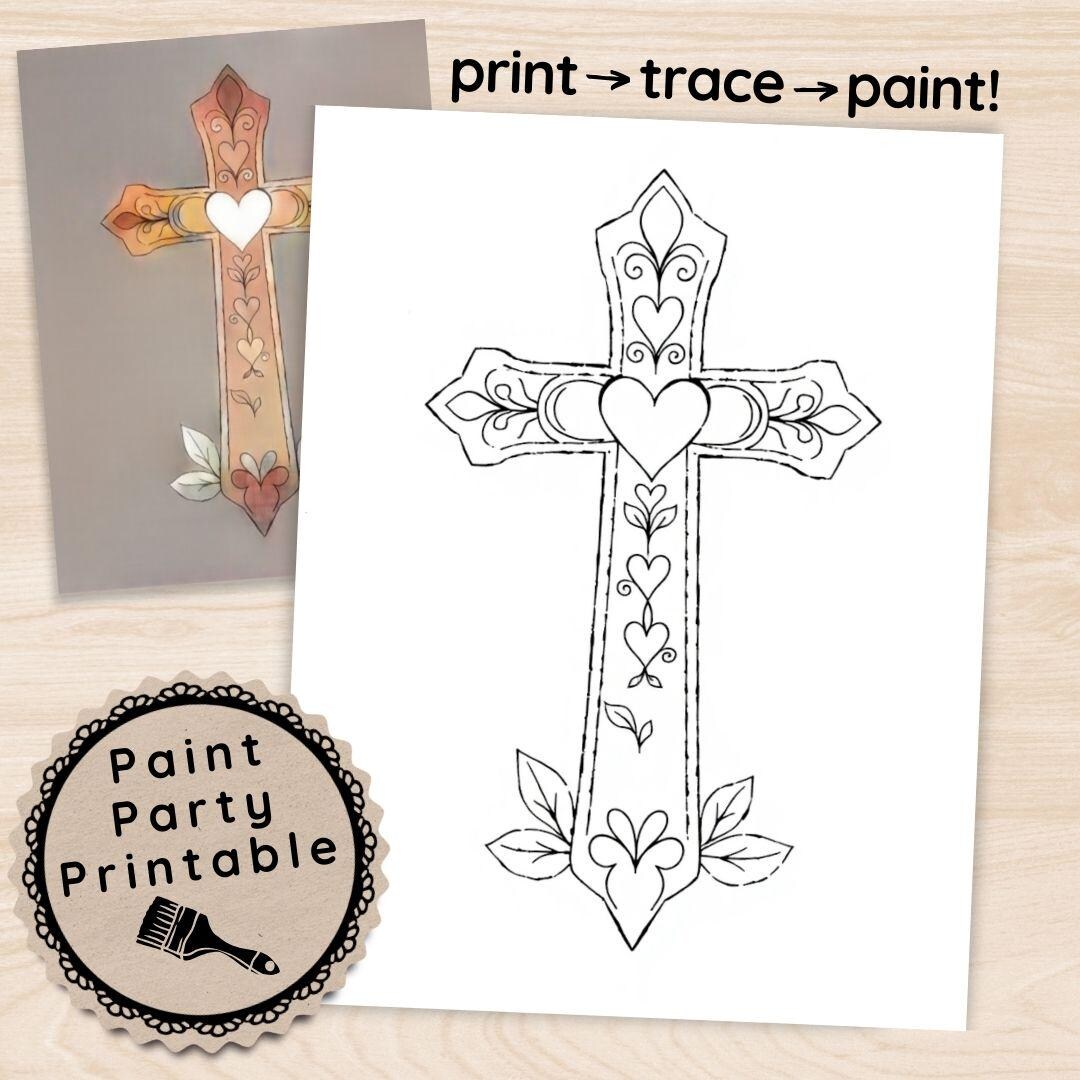 DIY Paint Party Printables Religious Faith, Christian Easter DIY Paint ...